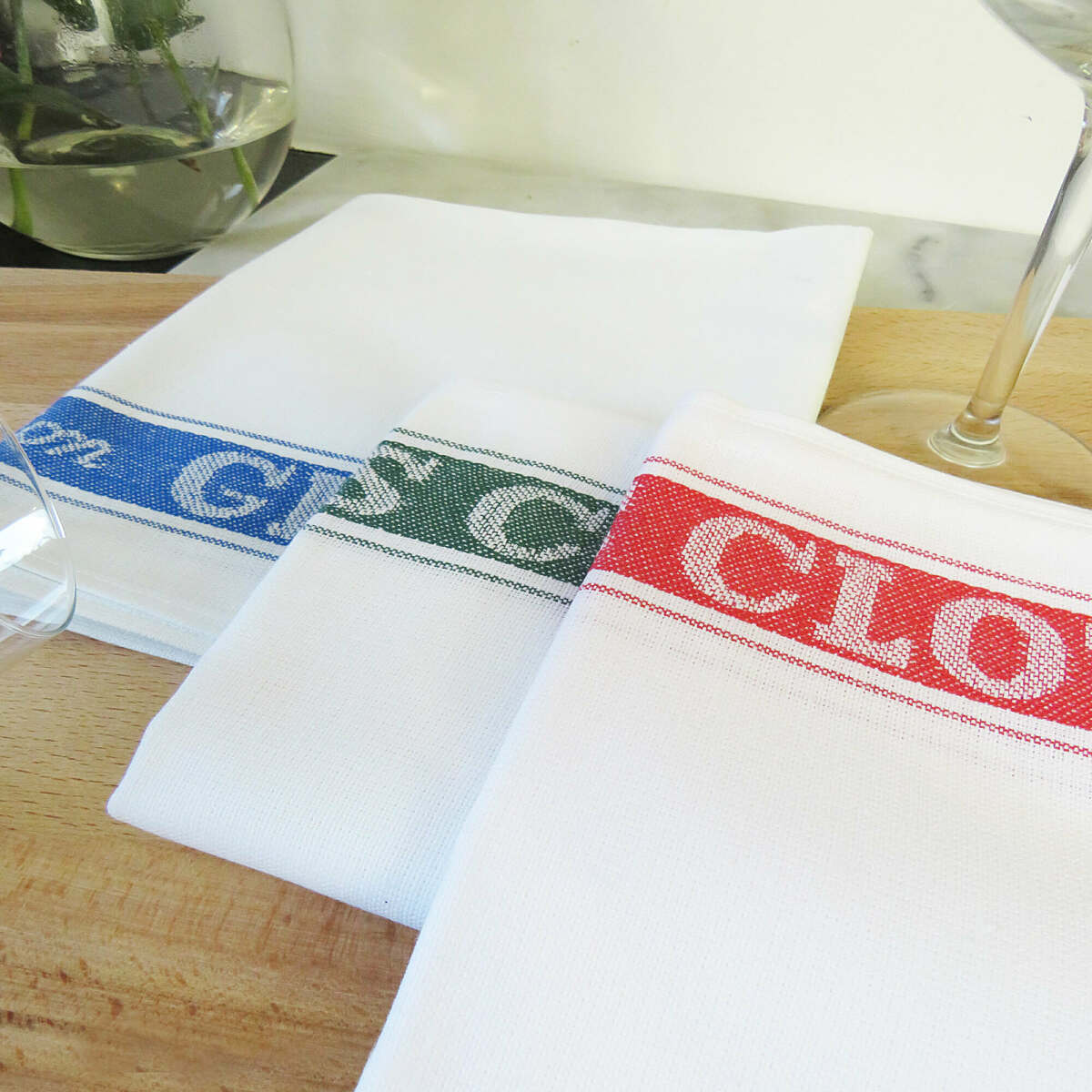 Linen Union Glass Cloth Blue | Best tea towels UK | Samuel Lamont