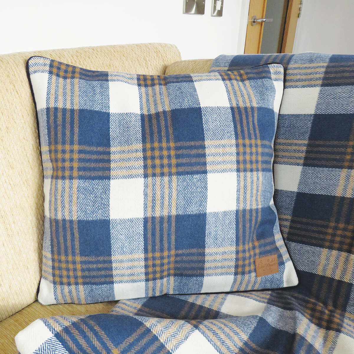 Blue Tweed Bed Throw Blanket | Samuel Lamont