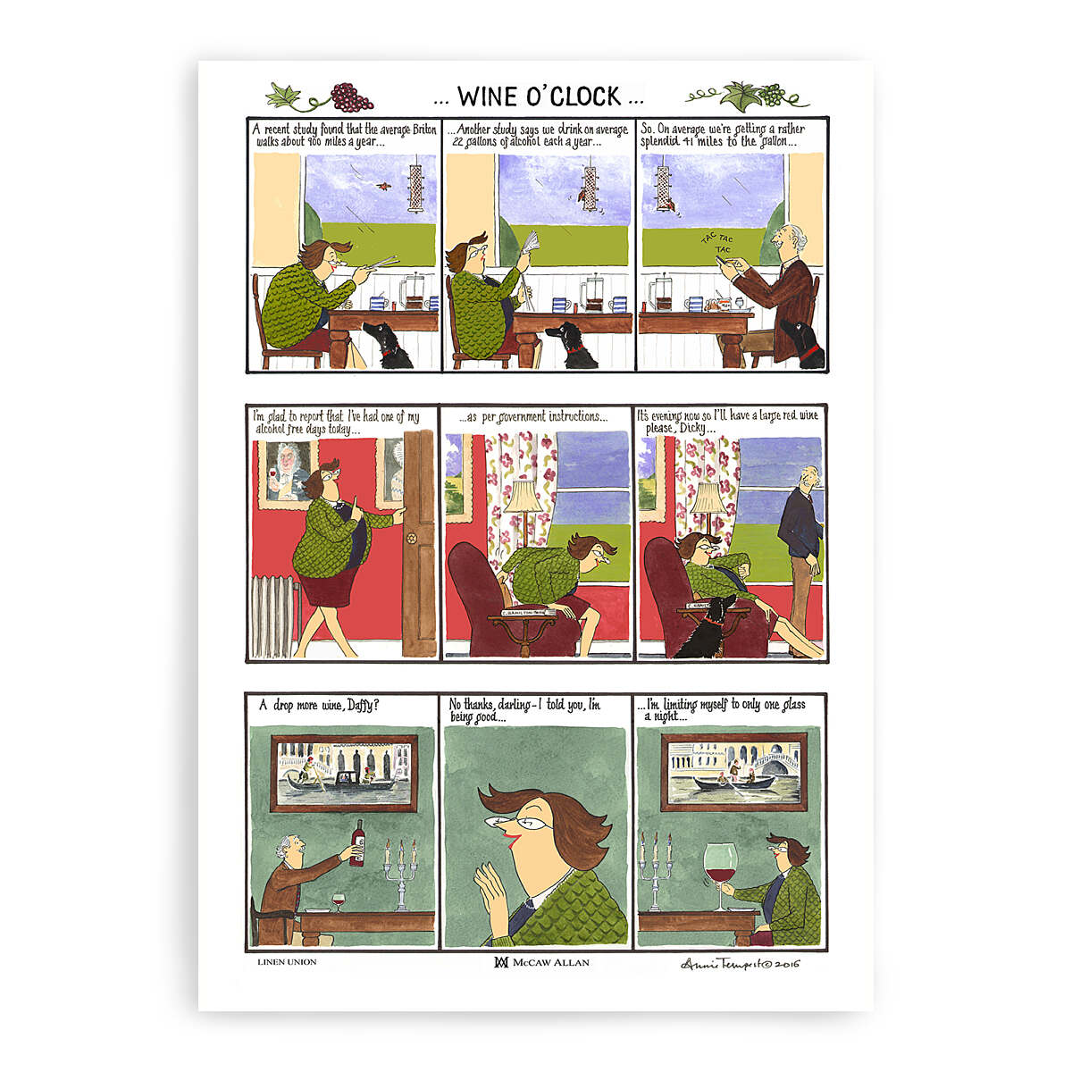 Tottering Collection | Annie Tempest Tea Towels | Samuel Lamont